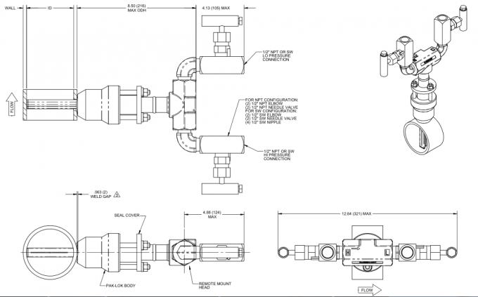 Rosemount 3051 Flow Meter / Rosemount Pressure Transmitter 3051SFA ...