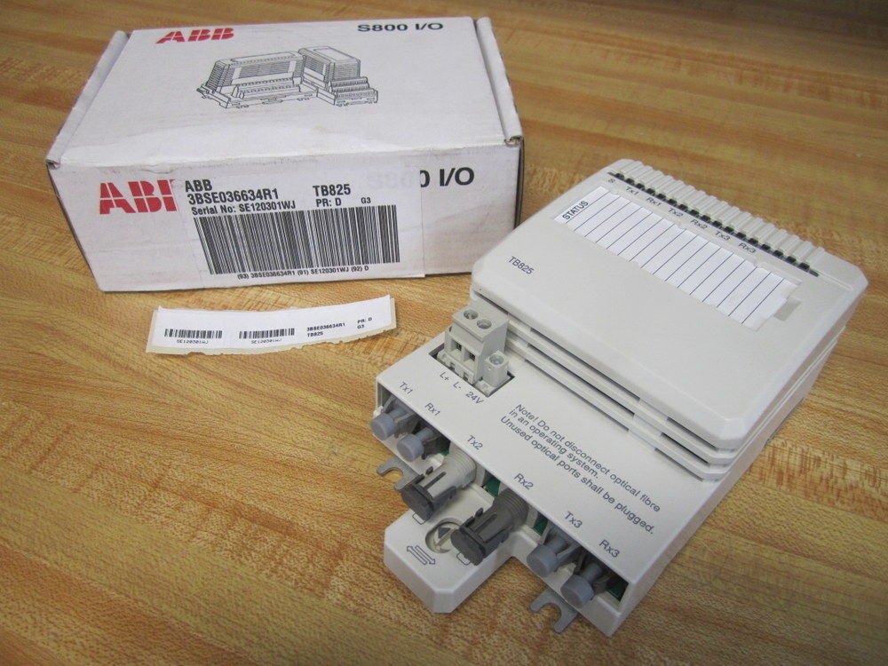 New ABB S800 I/O Module 3BSE036634R1 TB825 Multi Mode Modulebus Optical ...