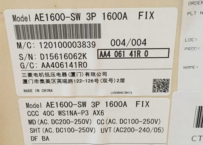 MITSUBISHI 1600A ACB AE1600-SW Low-Voltage Functional Air Circuit ...